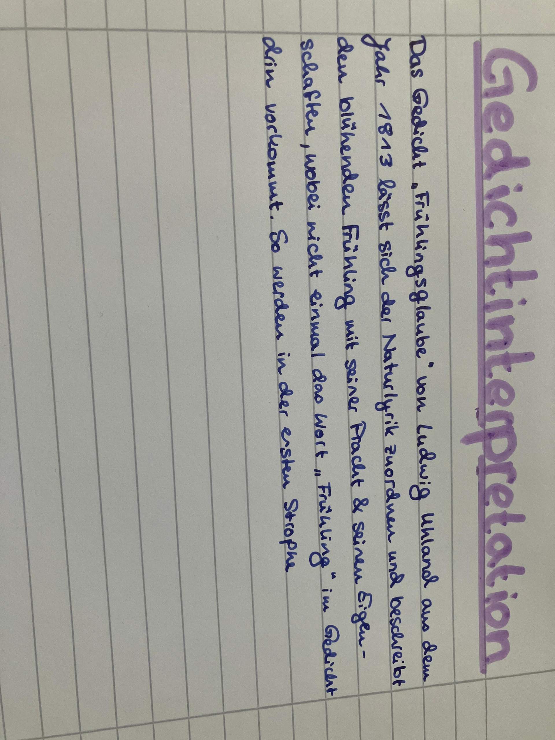 Gedichtinterpretation schreiben? (Hausaufgaben, Lyrik, Deutschunterricht)