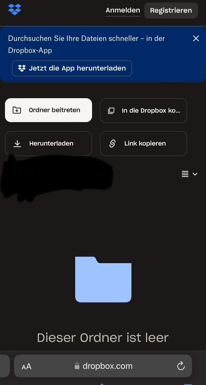 Geht über einen dropbox Link Dateien hochladen? (Microsoft)