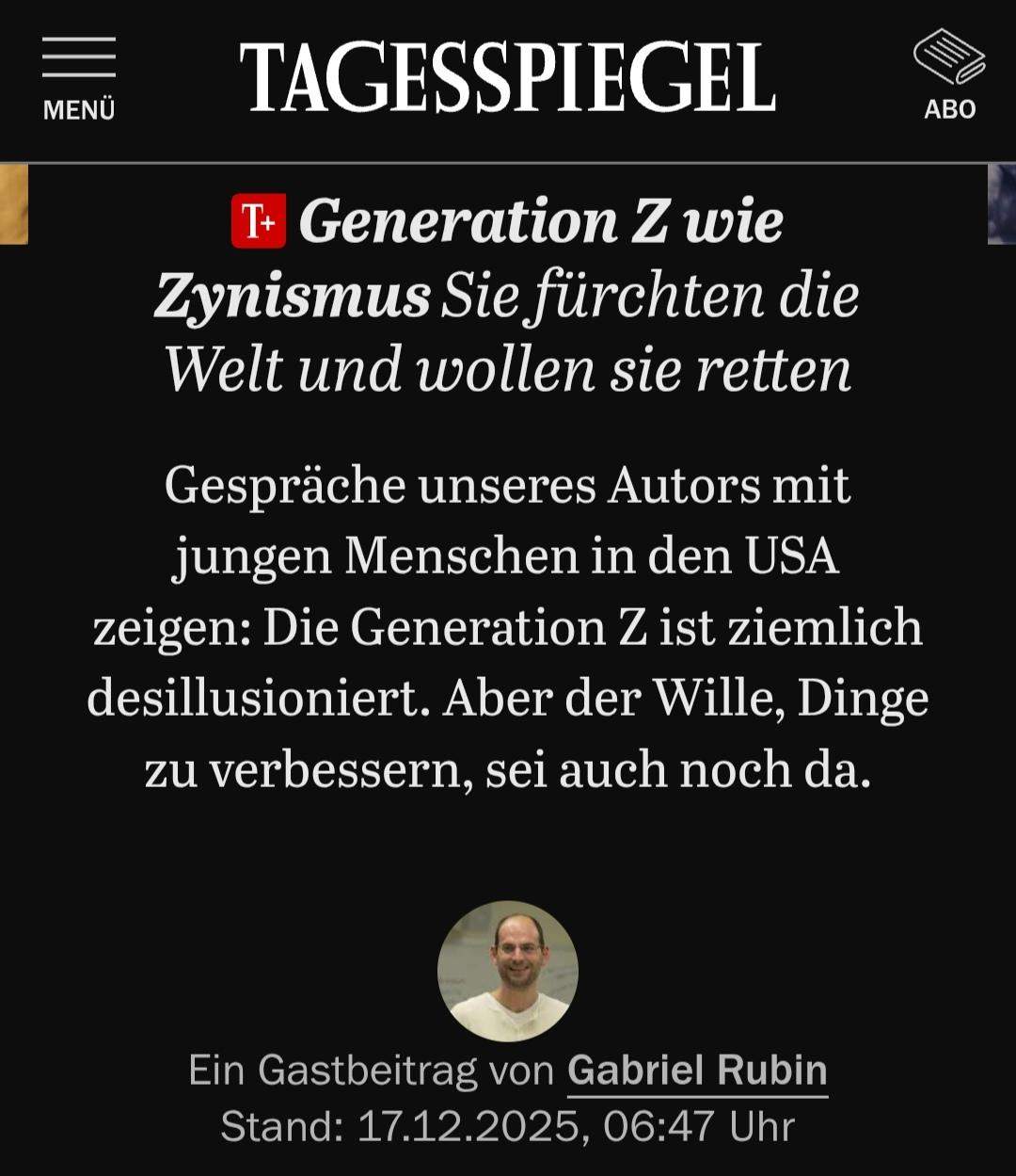 Gen Z wie Zynismus: Sie fürchten die Welt aber wollen sie retten ...