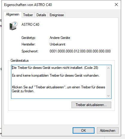 geräte manager error code 28? (Windows 10, Treiber)