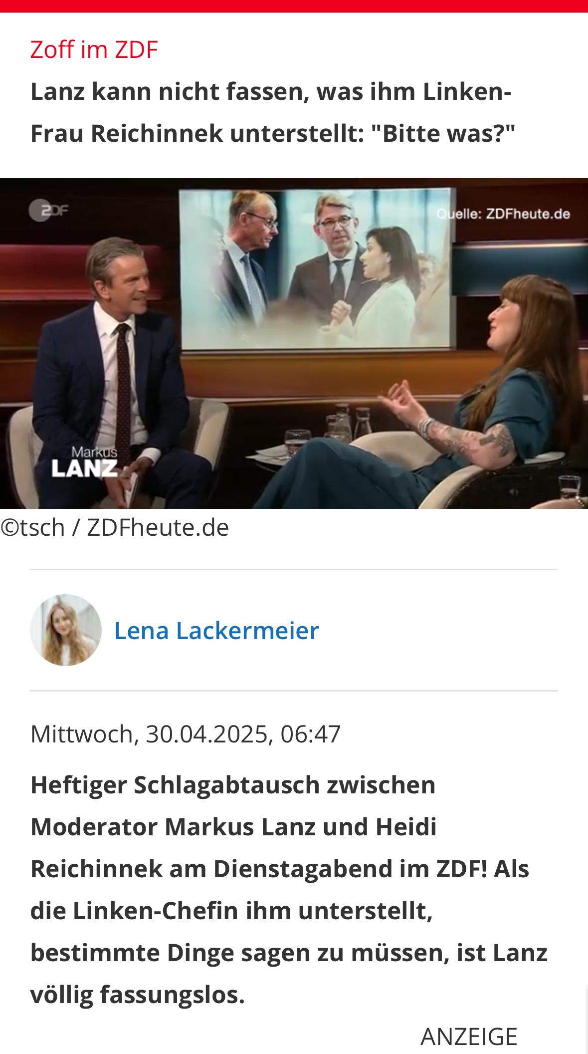 Gibt öffentlicher Sender ZDF dem Entertainer Lanz die politische ...