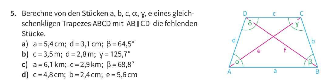 Gleichschenkliges Trapez? (Mathematik, rechnen, Gleichungen)