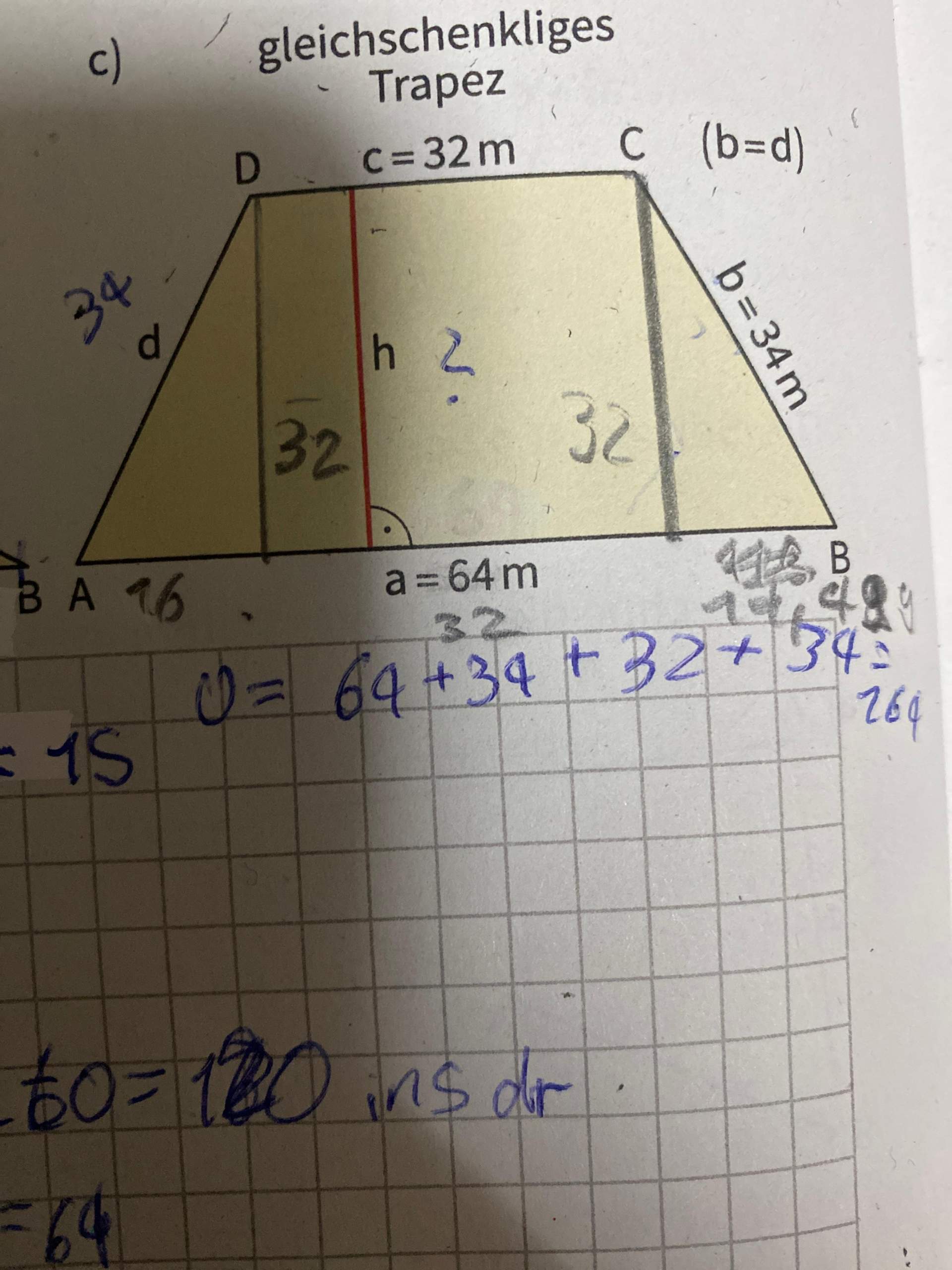 Gleichschenkliges Trapez? (rechnen, Funktion, Gleichungen)