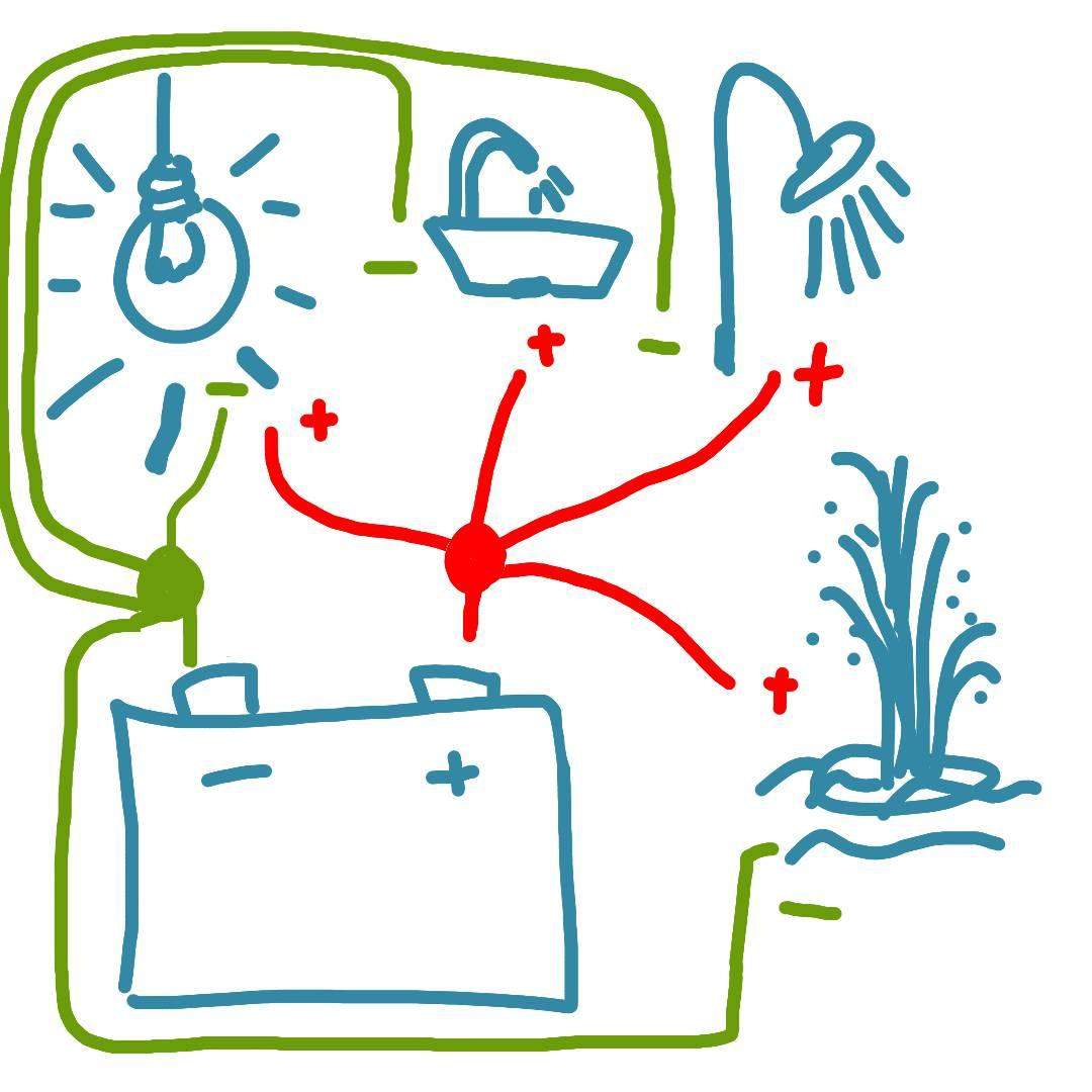 Gleichstrom-Schaltkreis für mehrere Verbraucher? (Strom, Elektrik ...