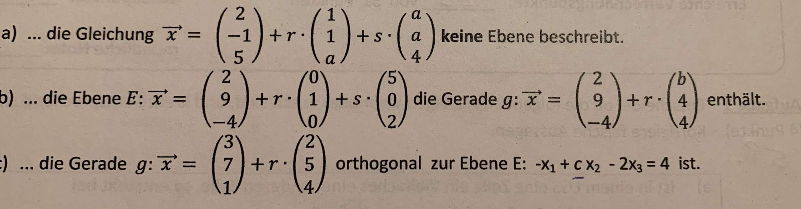 Gleichungen und Ebenen aufstellen? (Geraden)