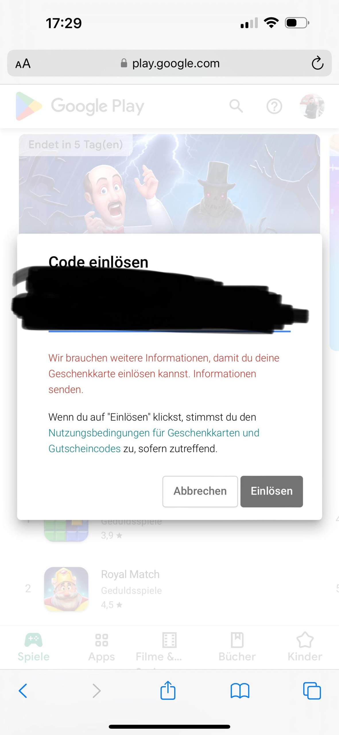 Google Play code? (Google Play Store)