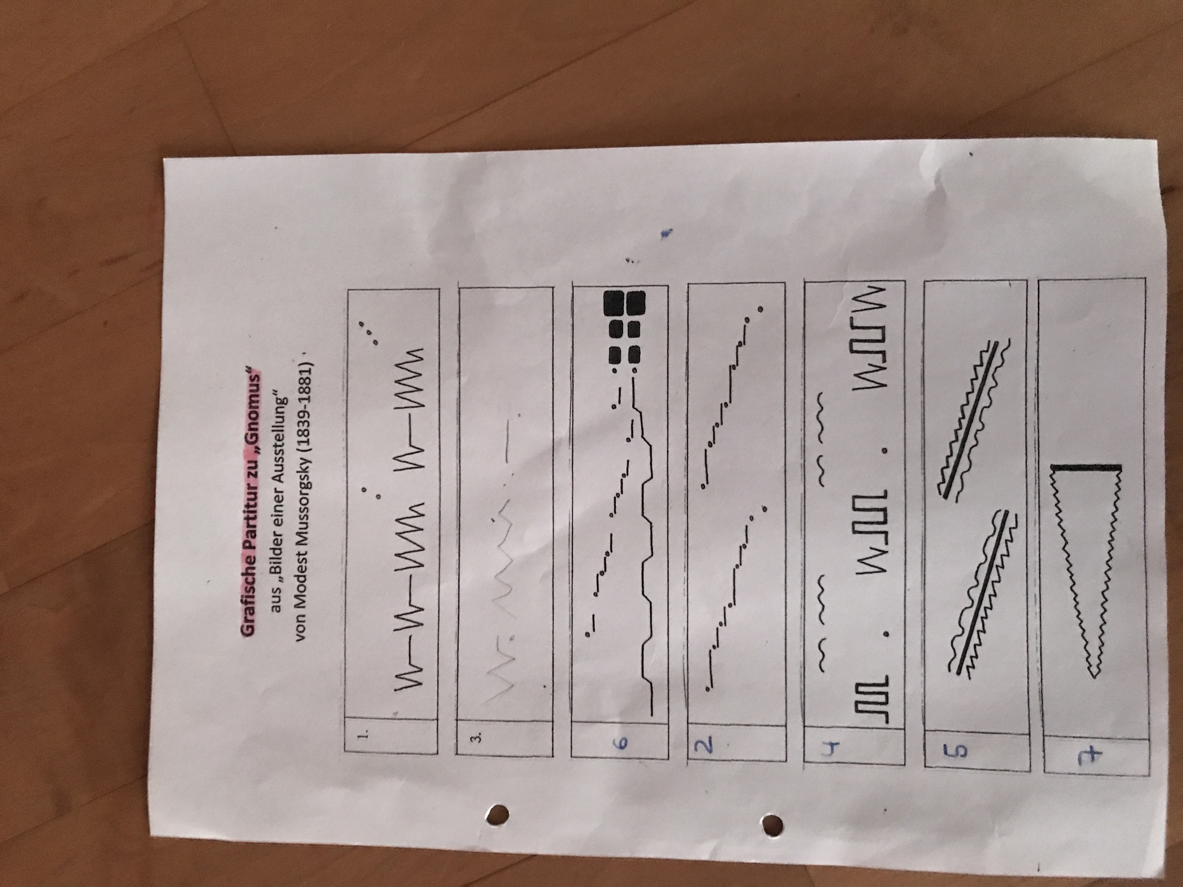 Grafische Partitur zu gnomus? (Schule, Musik)