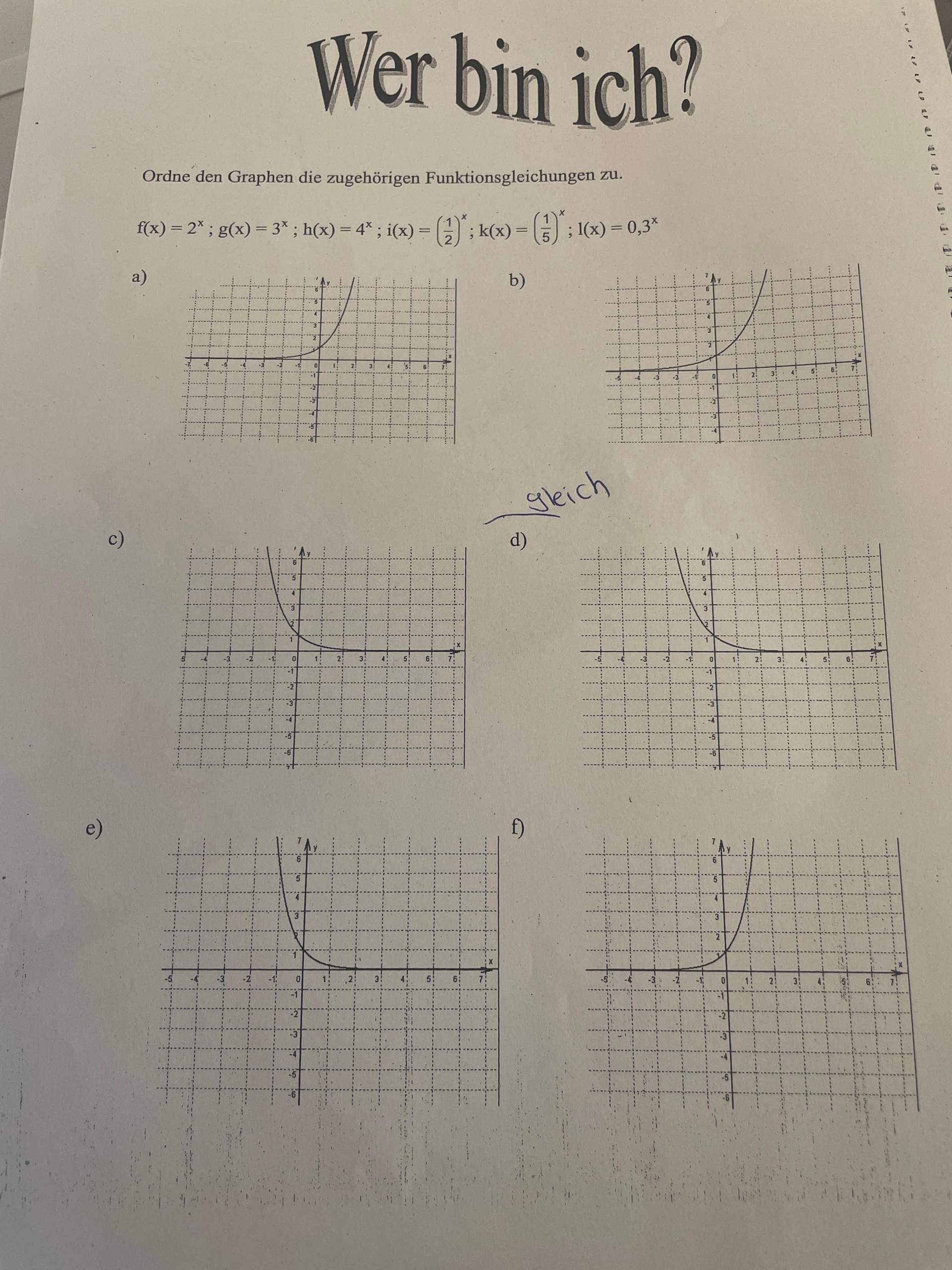 Graphen der Exponentialfunktion mathe? (Funktion, Mathematiker, lineare ...