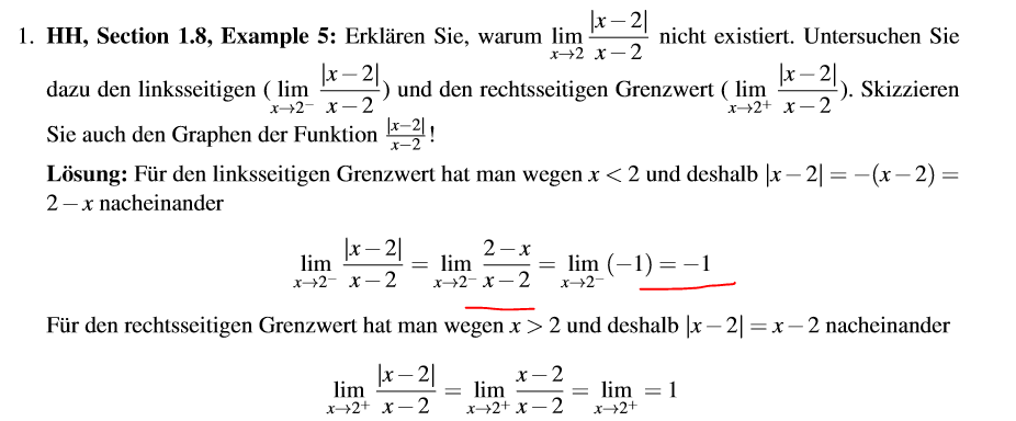 Grenzwertbestimmen mit Betrag? (Schule, Mathematik, Universität)