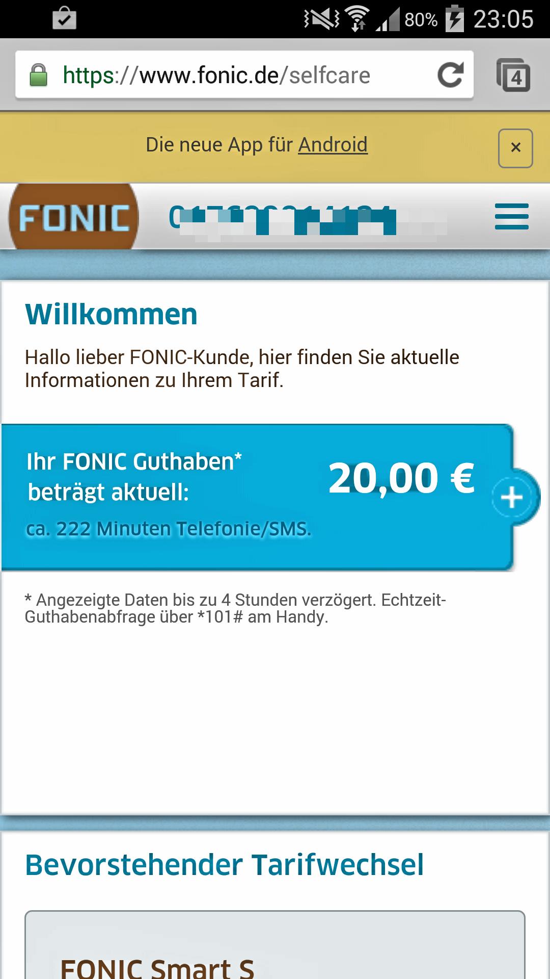 Guthaben Problem Fonic