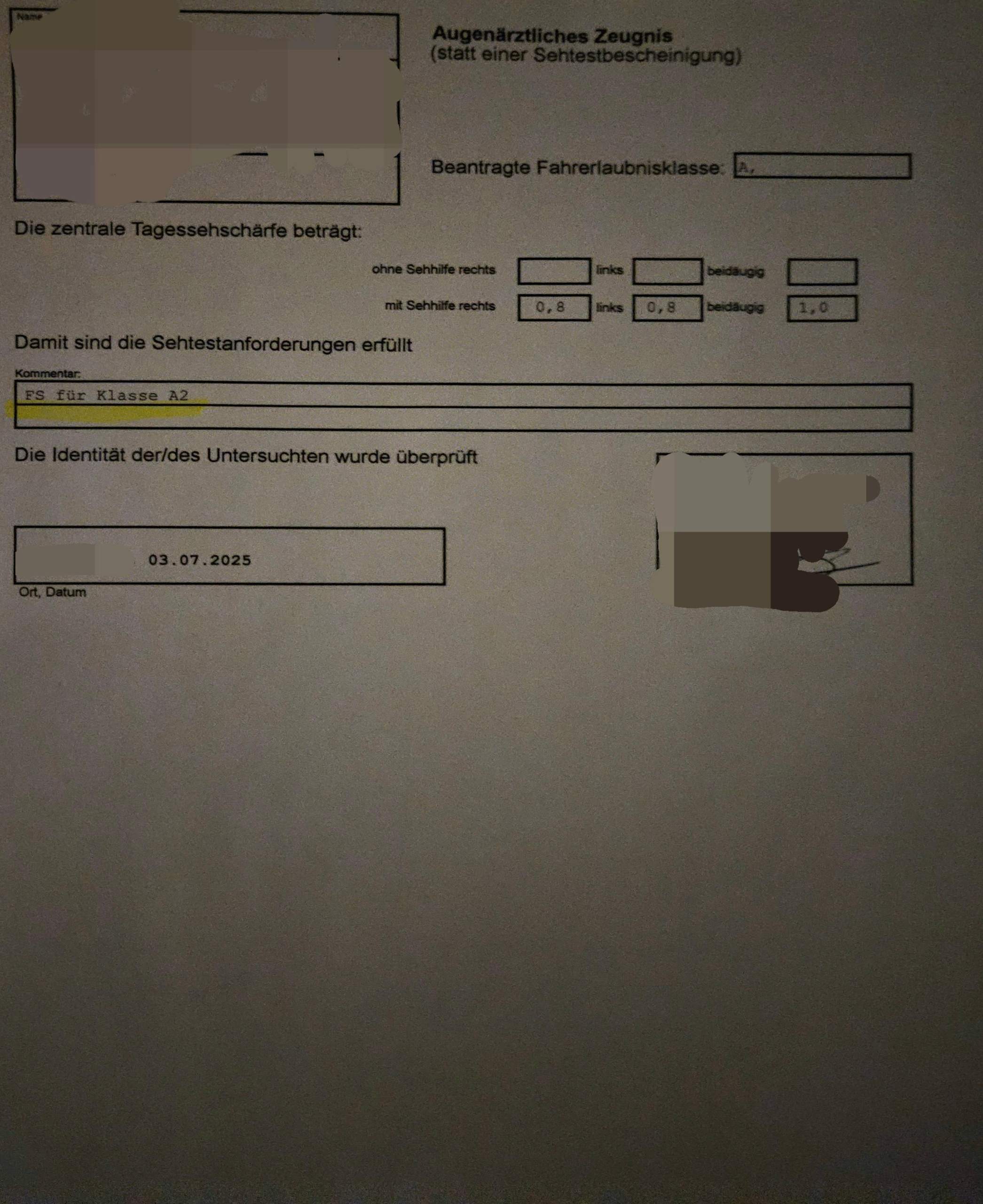 Habe ich meinen Führerschein-Sehtest ohne Brille bestanden? (Fahrschule ...