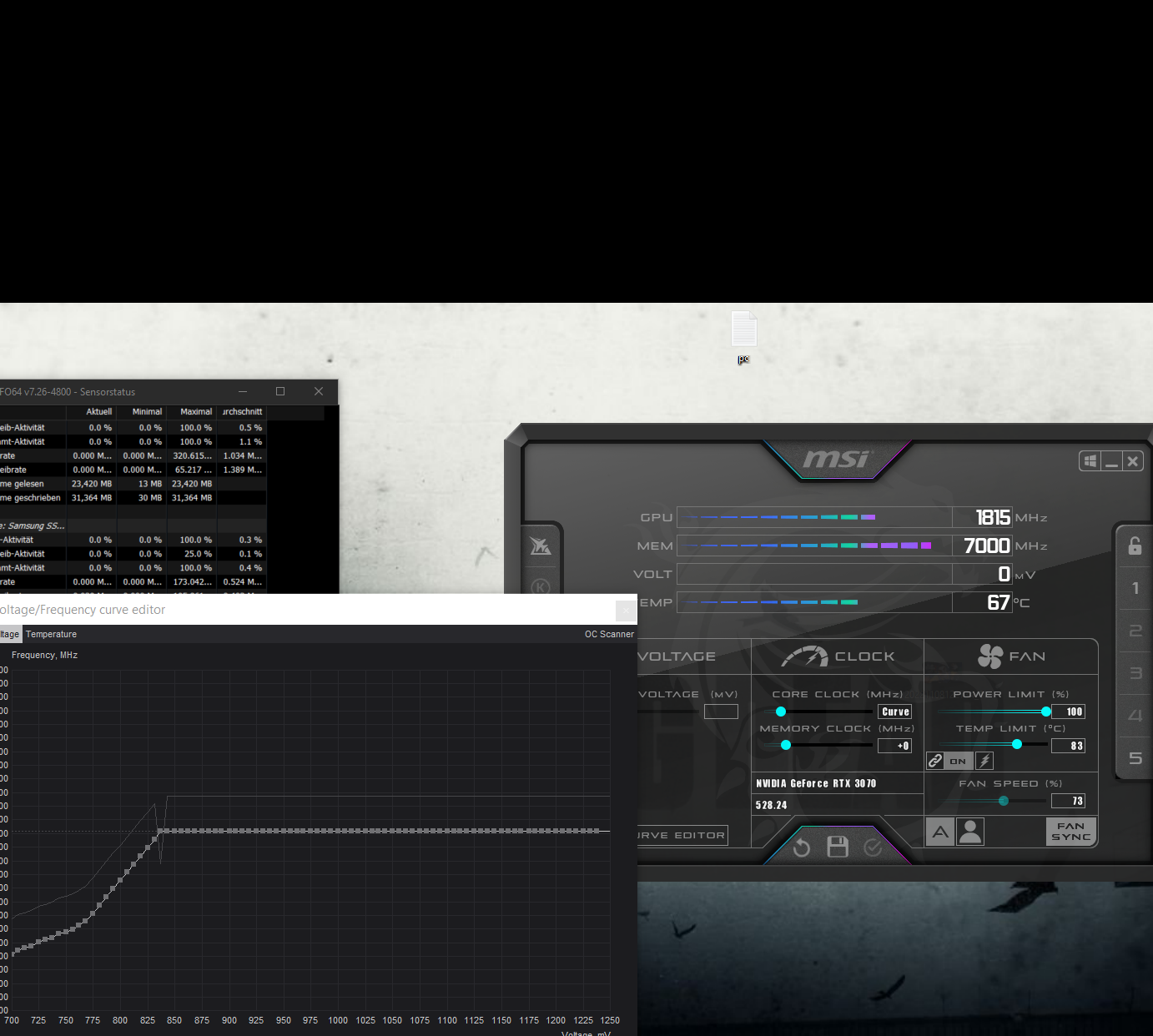 Habe ich richtig Undervolting betrieben (RTX 3070)? (Gaming PC, GPU, MSI)
