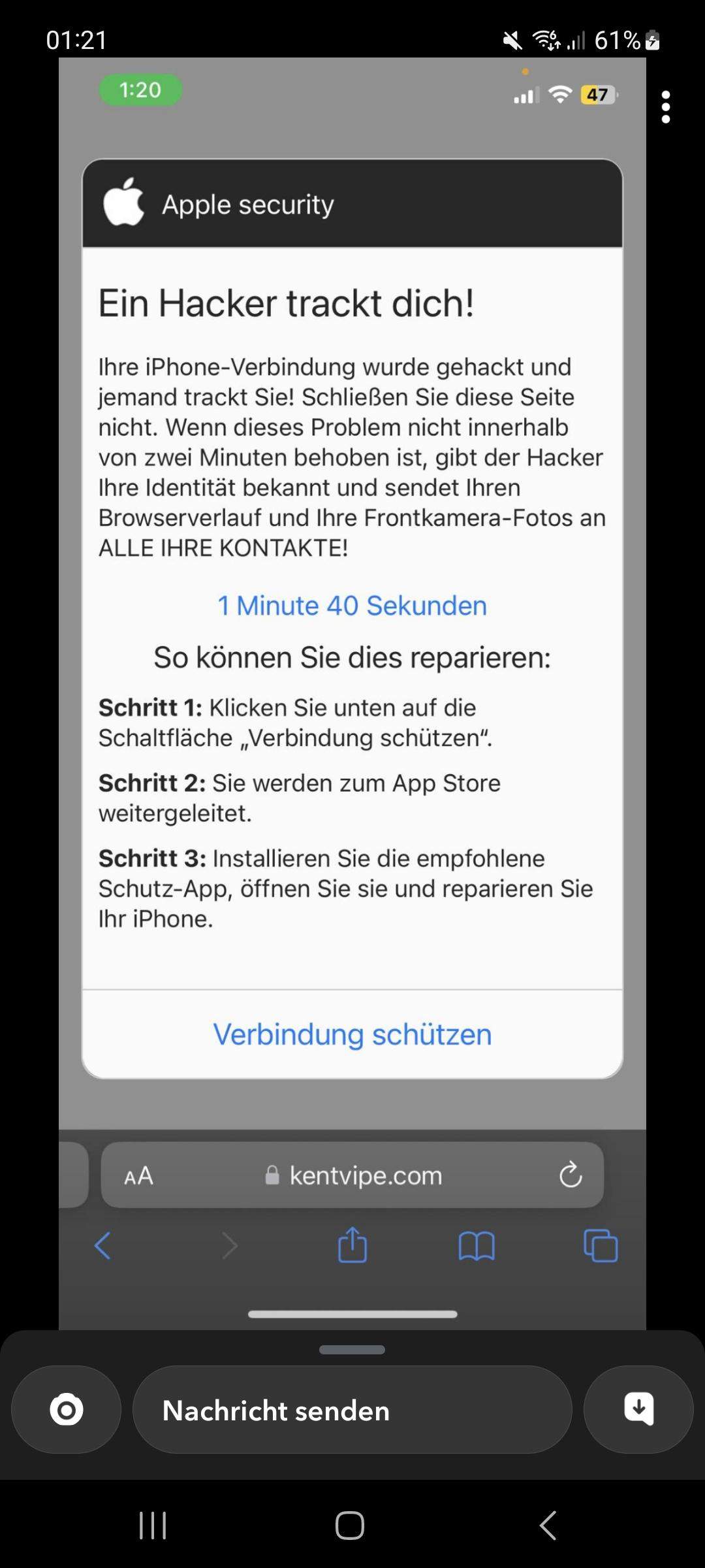 "Hacker" trackt meine Aktivitäten auf Iphone 12?