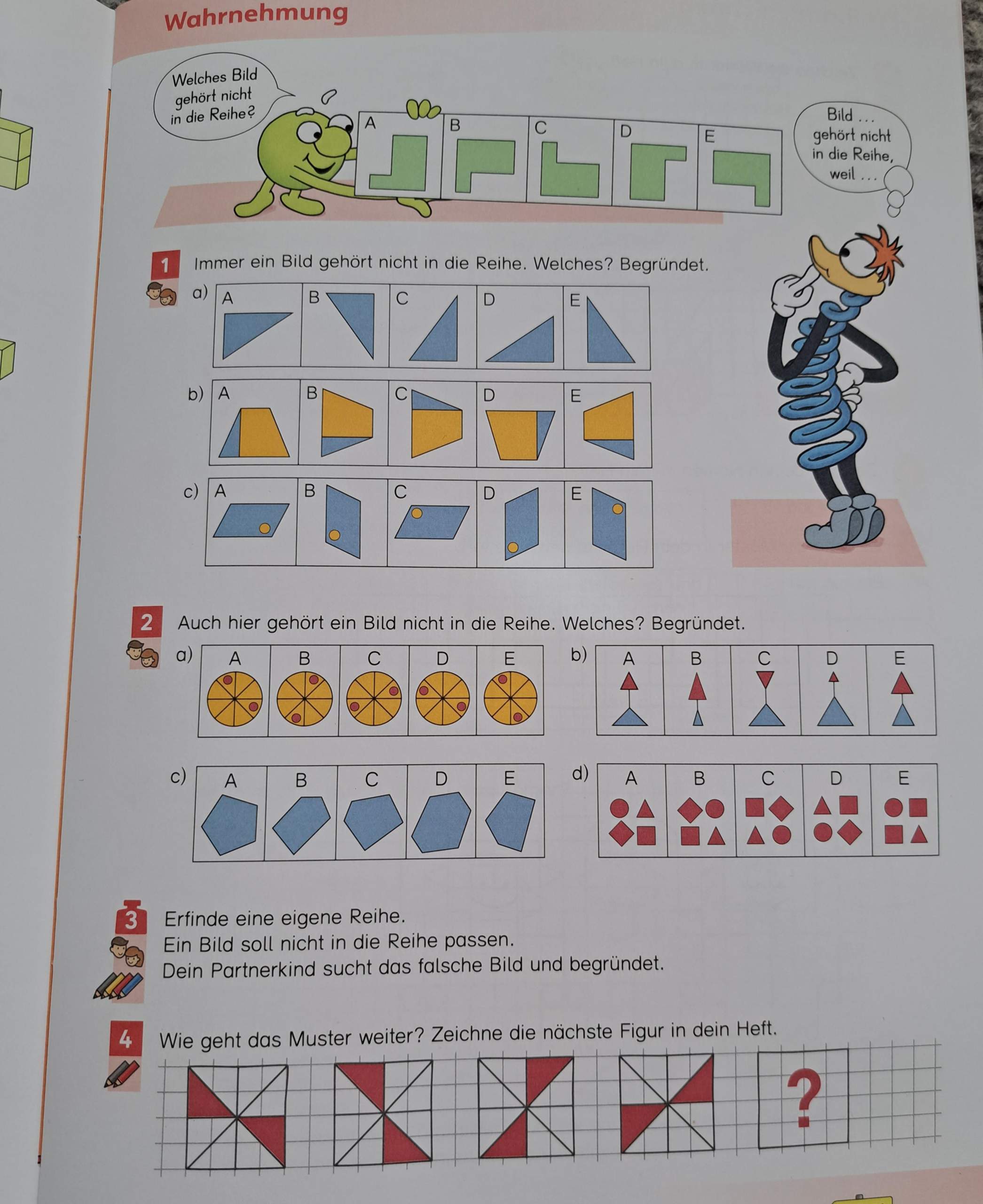 Hallo, Aufgabe 1: Welches Bild gehört nicht in die Reihe? (Schule ...