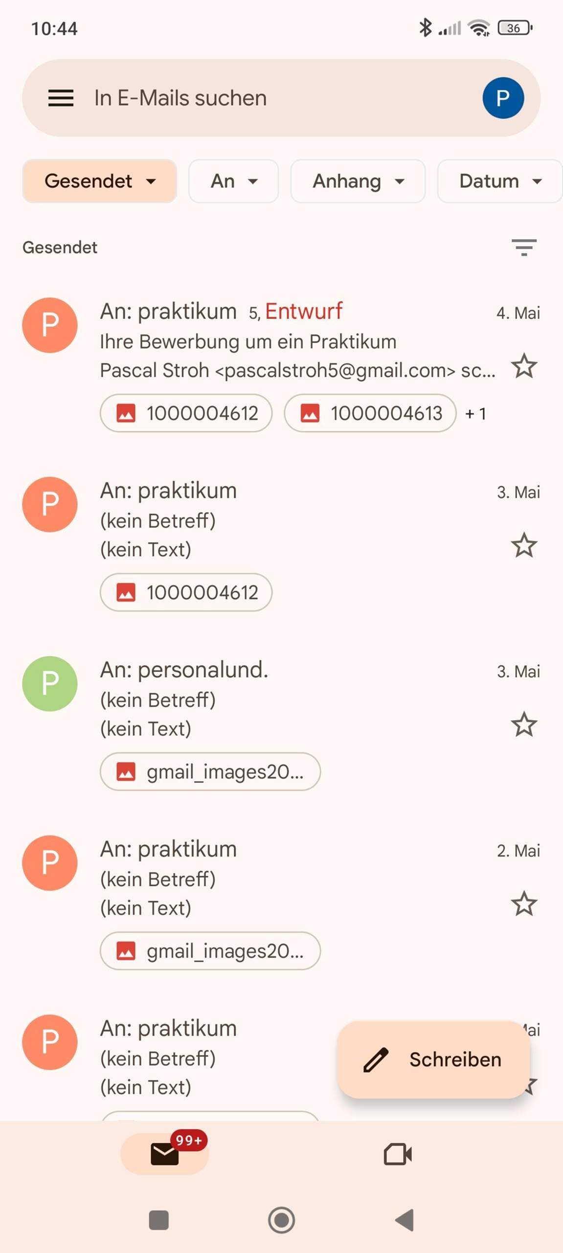 Hallo ich habe eine Frage. Ich habe hier Emails verschickt. Jetzt weiß ...