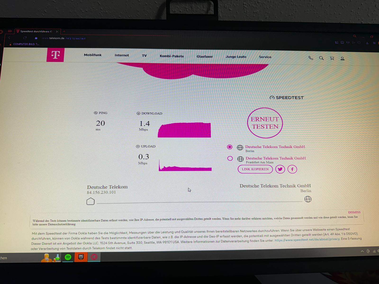 Hallo och habe seit Tagen starke Internet Probleme, könnte mir ...