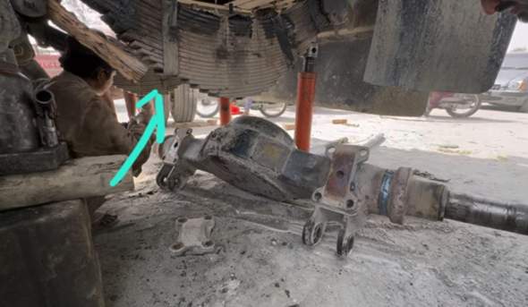 Hallo, was sind diese platten Dinger unter dem LKW? (Technik, Auto ...