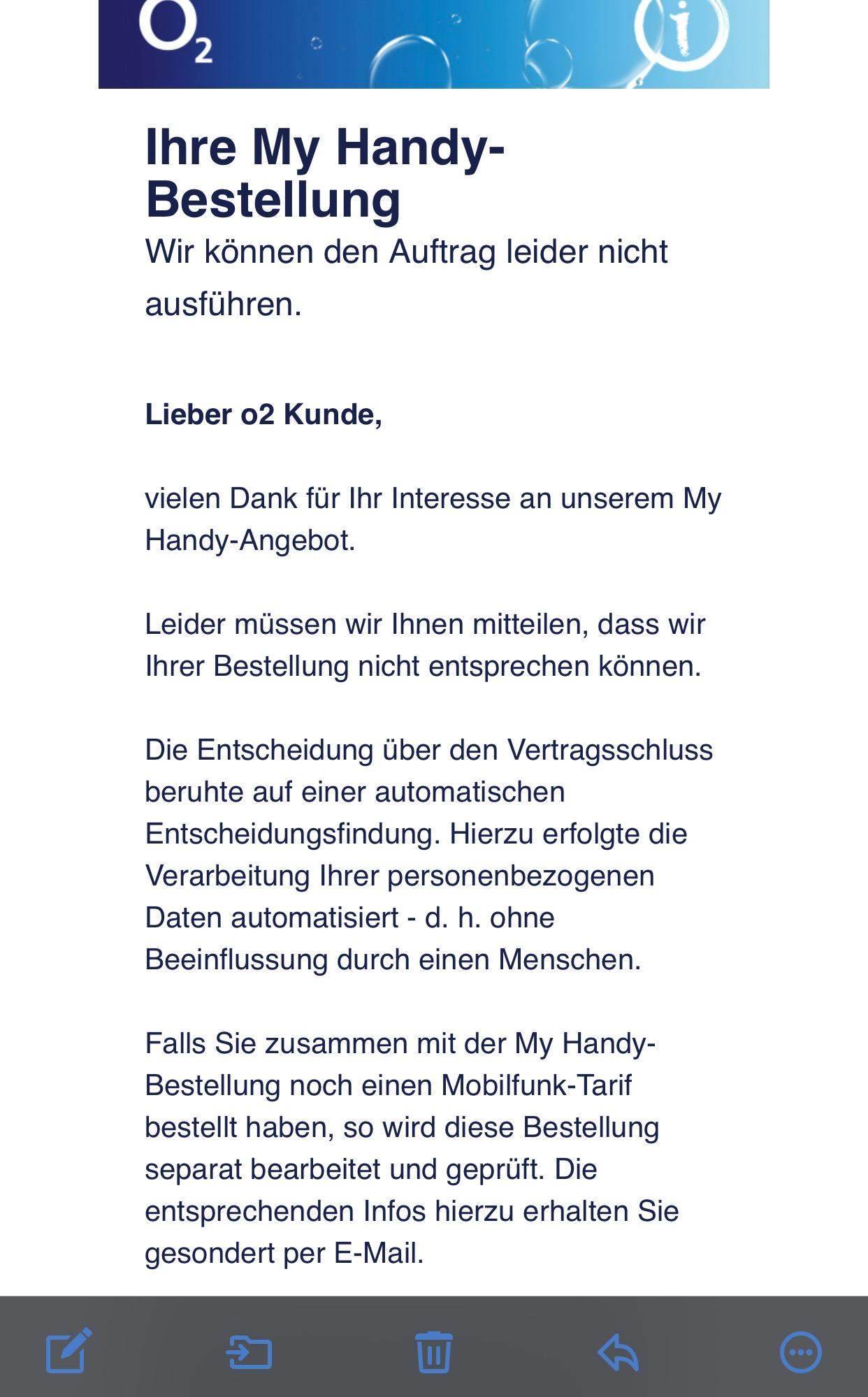 Handyvertrag Bestellung bei o2 angelehnt? (Handy, Smartphone)