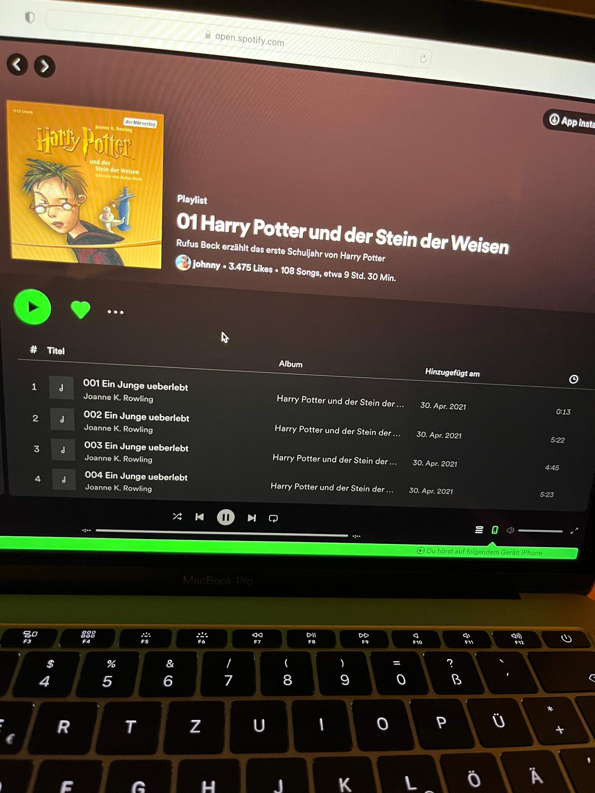 Harry Potter auf Spotify hören geht nicht? (Hörbuch, Playlist, Spotify Premium)