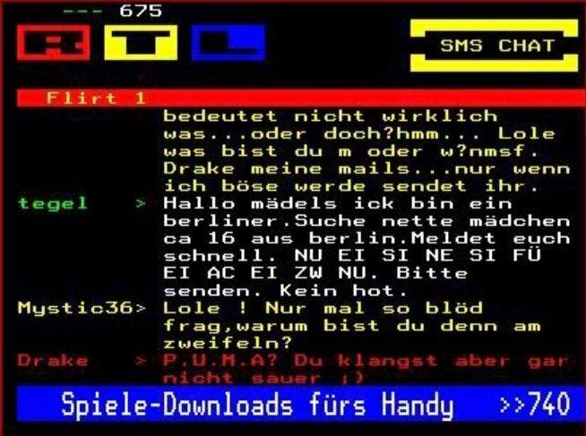 Hast du damals am Viedotextchat teilgenommen bzw Teletextchat ...