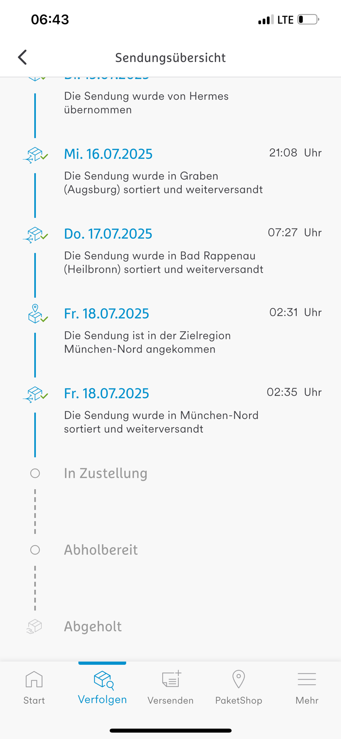Hermes Paket kommt es heute an? (Versand, Lieferung, Zustellung)