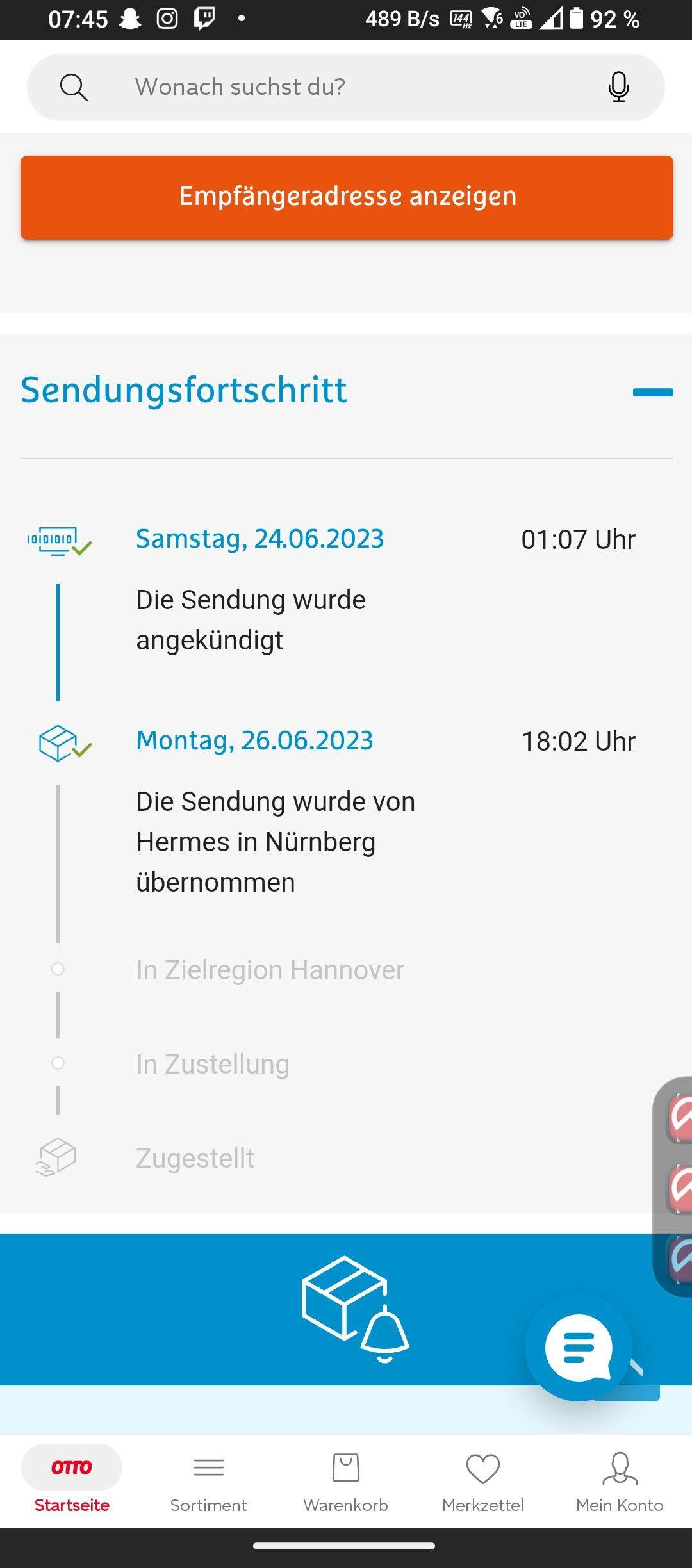 Hermes Versand? (Bestellung, Paket, Lieferung)
