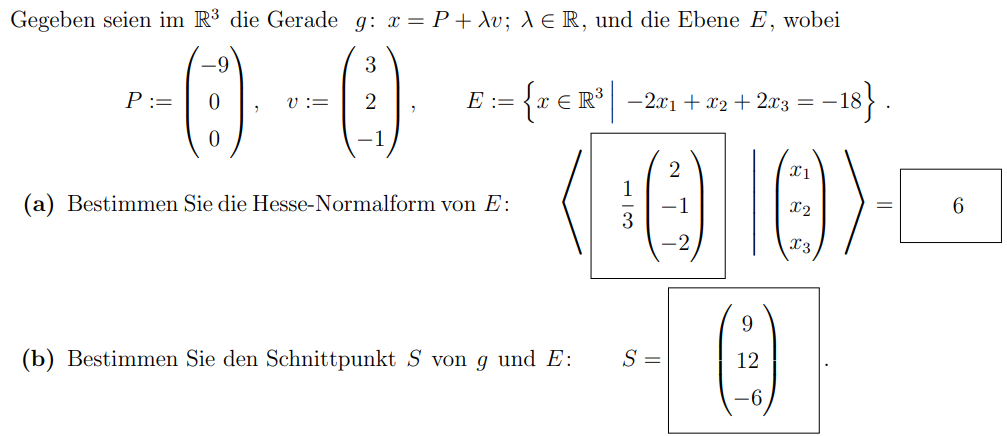Hesse Normalform Ebene Fehler Rechnen Funktion Gleichungen