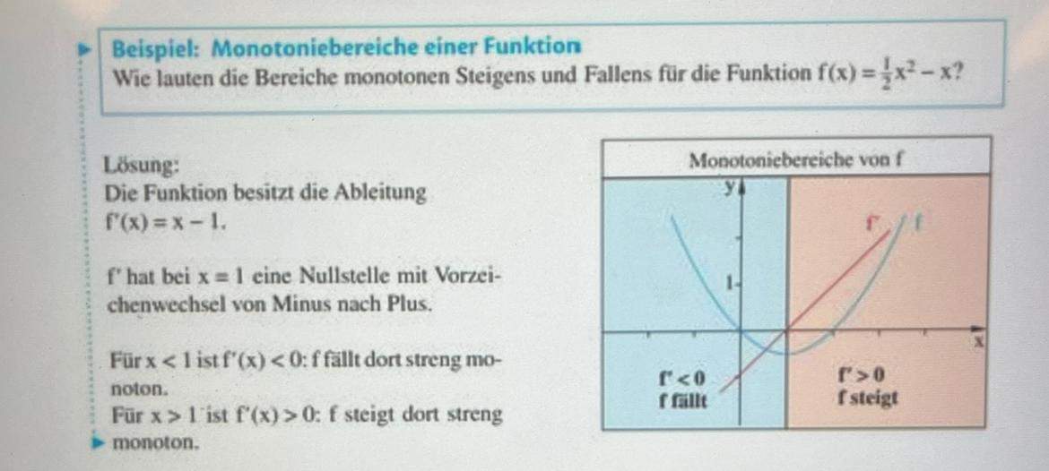 Hey, ich hätte ein wichtige Frage für die Bestimmung der Monotonie ...