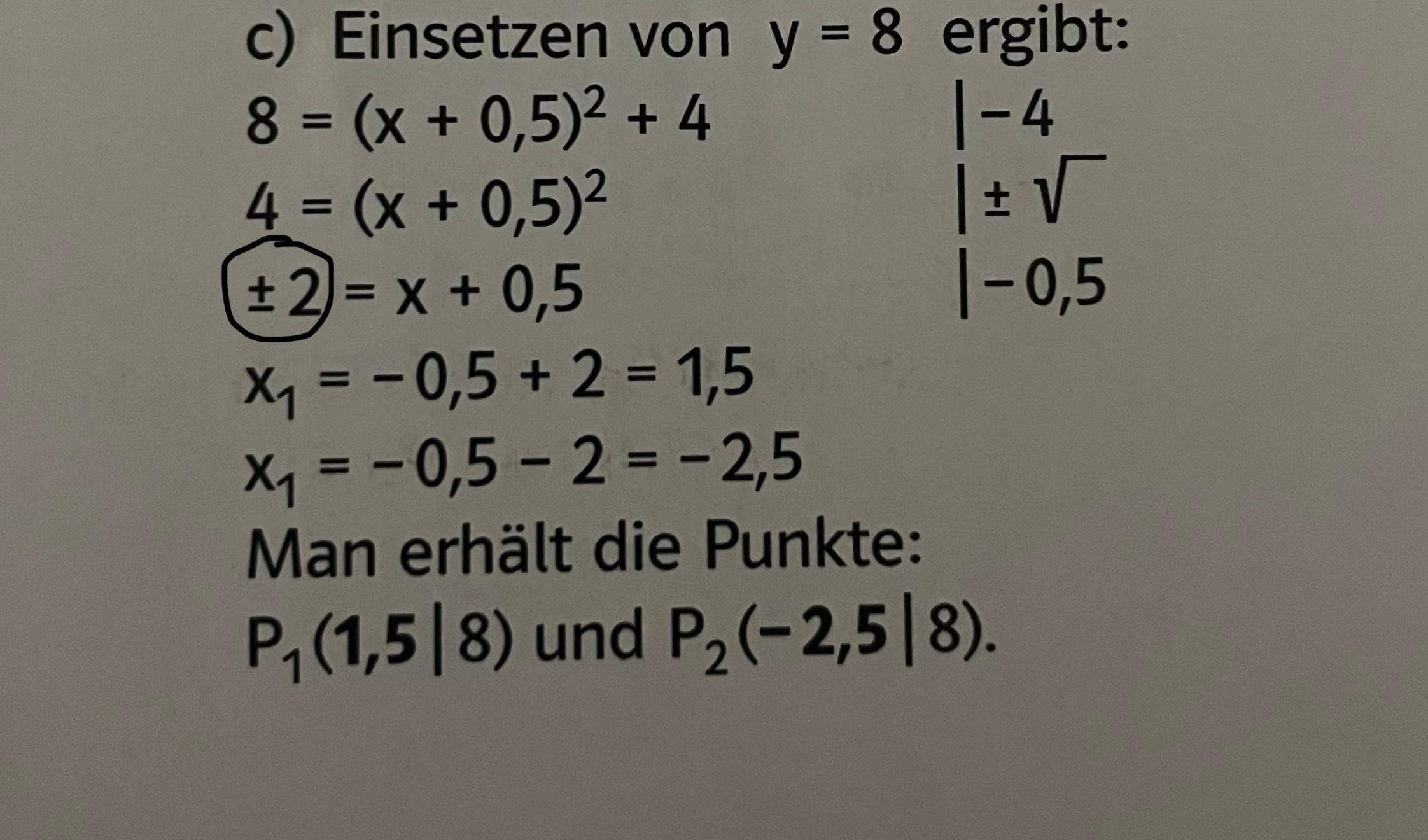 Hilfe bei Punkt P Scheitelform? (Mathematik, rechnen, Funktion)