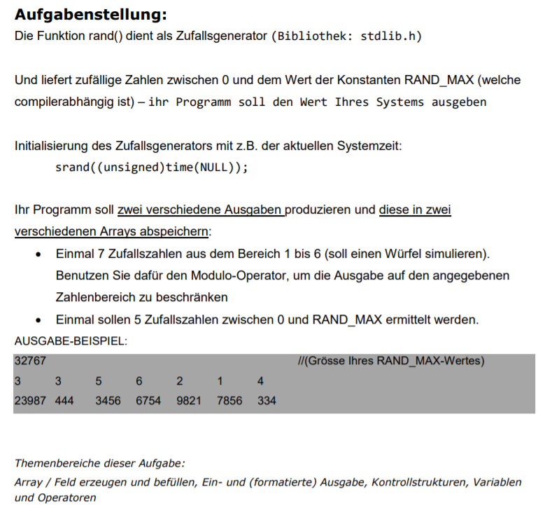 Hilfe Programm rand()? (Computer, programmieren, C (Programmiersprache))