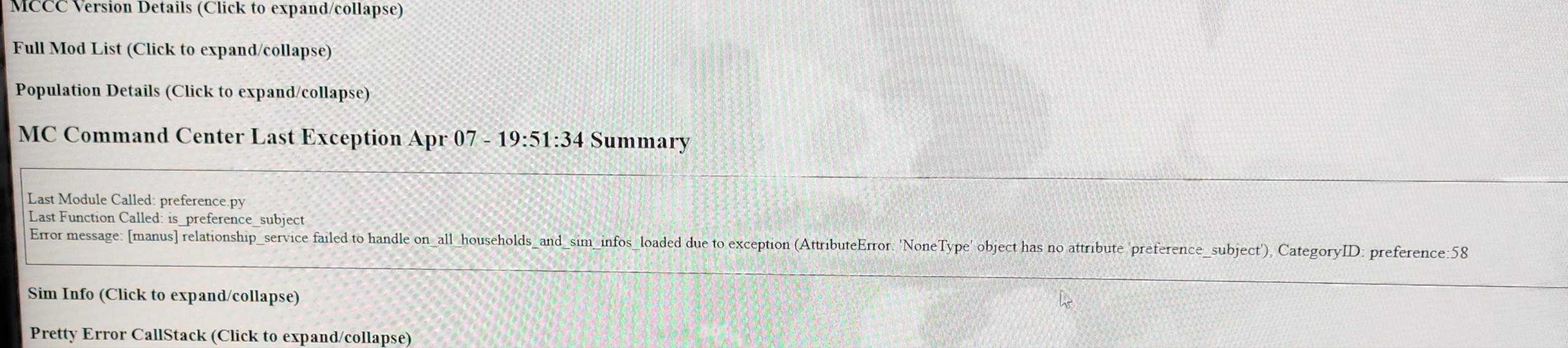 Hilfe, Sims4 104 Error? (PC, Mods, Sims)