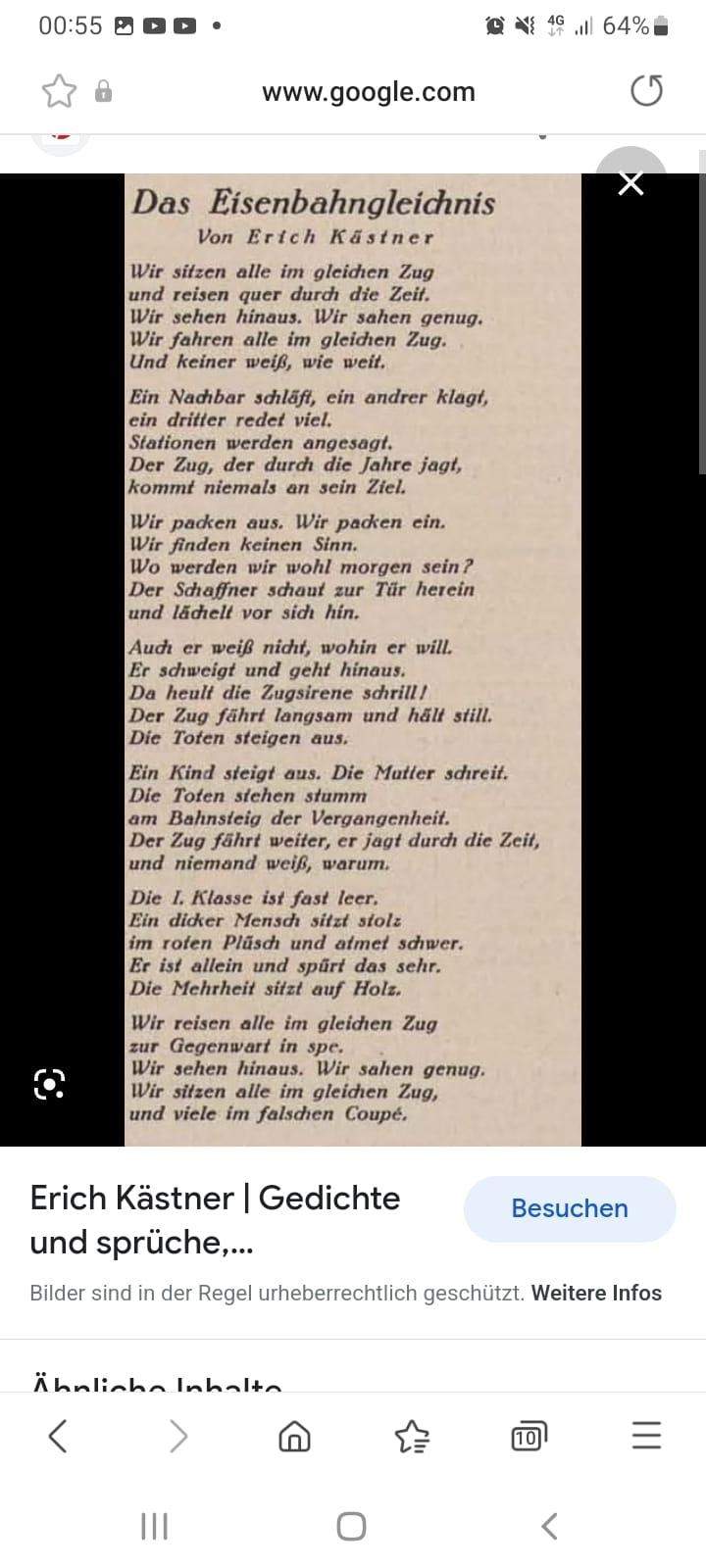 Erich Kastner Das Eisenbahngleichnis