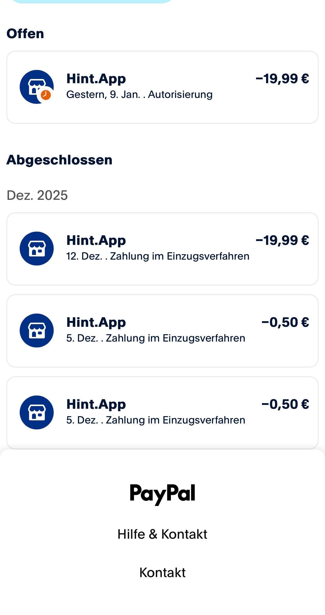Hint App Verbrecher? (PayPal, Käuferschutz, Astrologie)