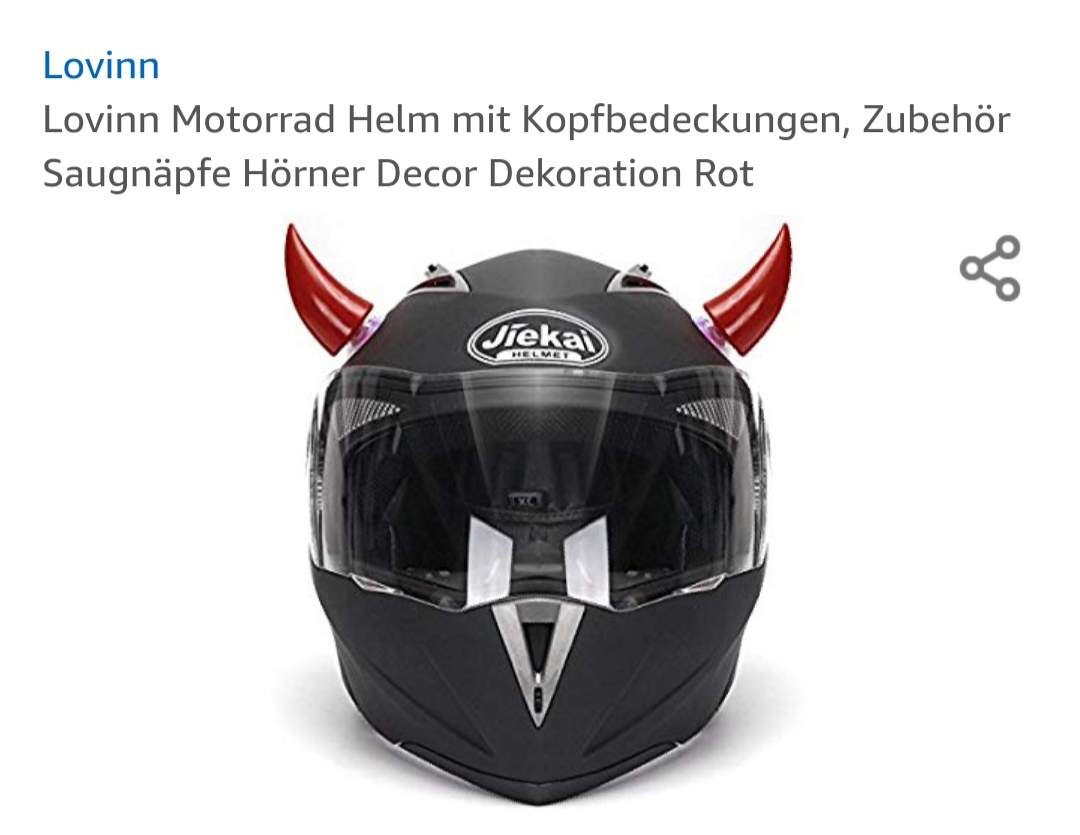 Hörner am Motorradhelm legal? (Computer, Motorrad, Helm)
