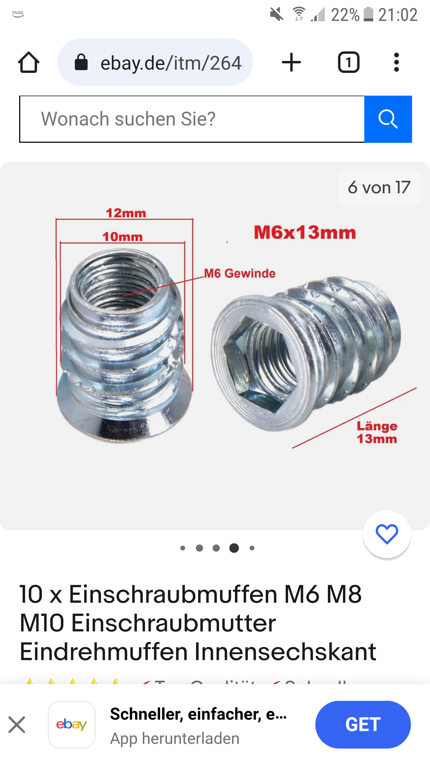 Holz einschraubmuffe m6 welches bohrloch? (Technik, Schreiner)