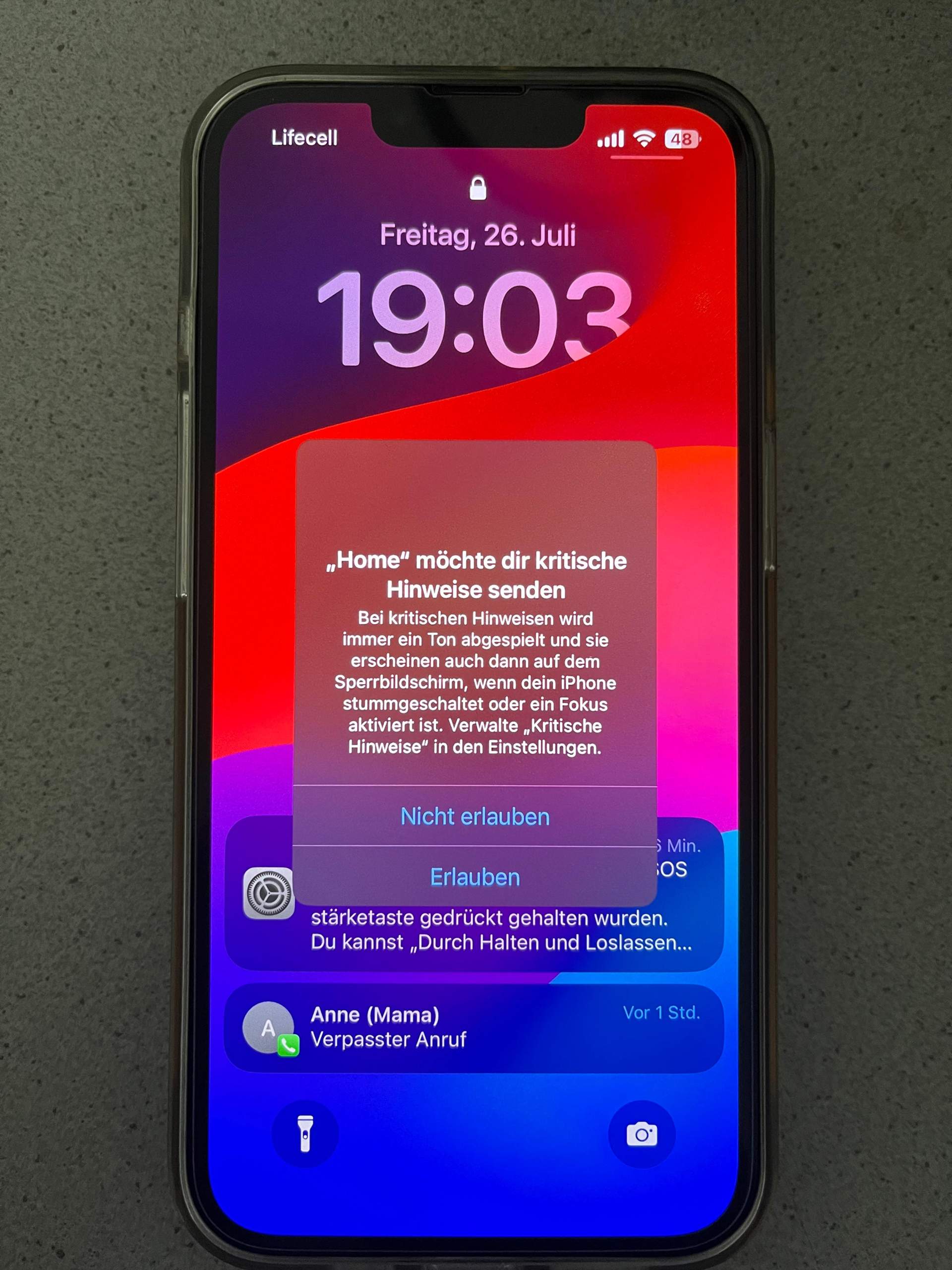 Home möchte dir kritische Hinweise senden (iPhone 13)? (Display ...