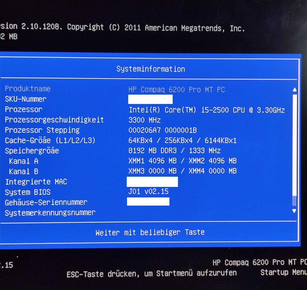 HP Compaq 6200 Microtower? (Mainboard, BIOS, BIOS-Update)