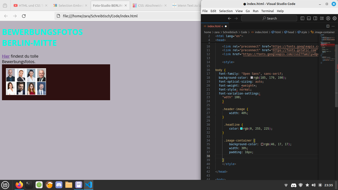 html & css - container ist zu lang, wie kürzen? (Webseite, Code, Homepage)