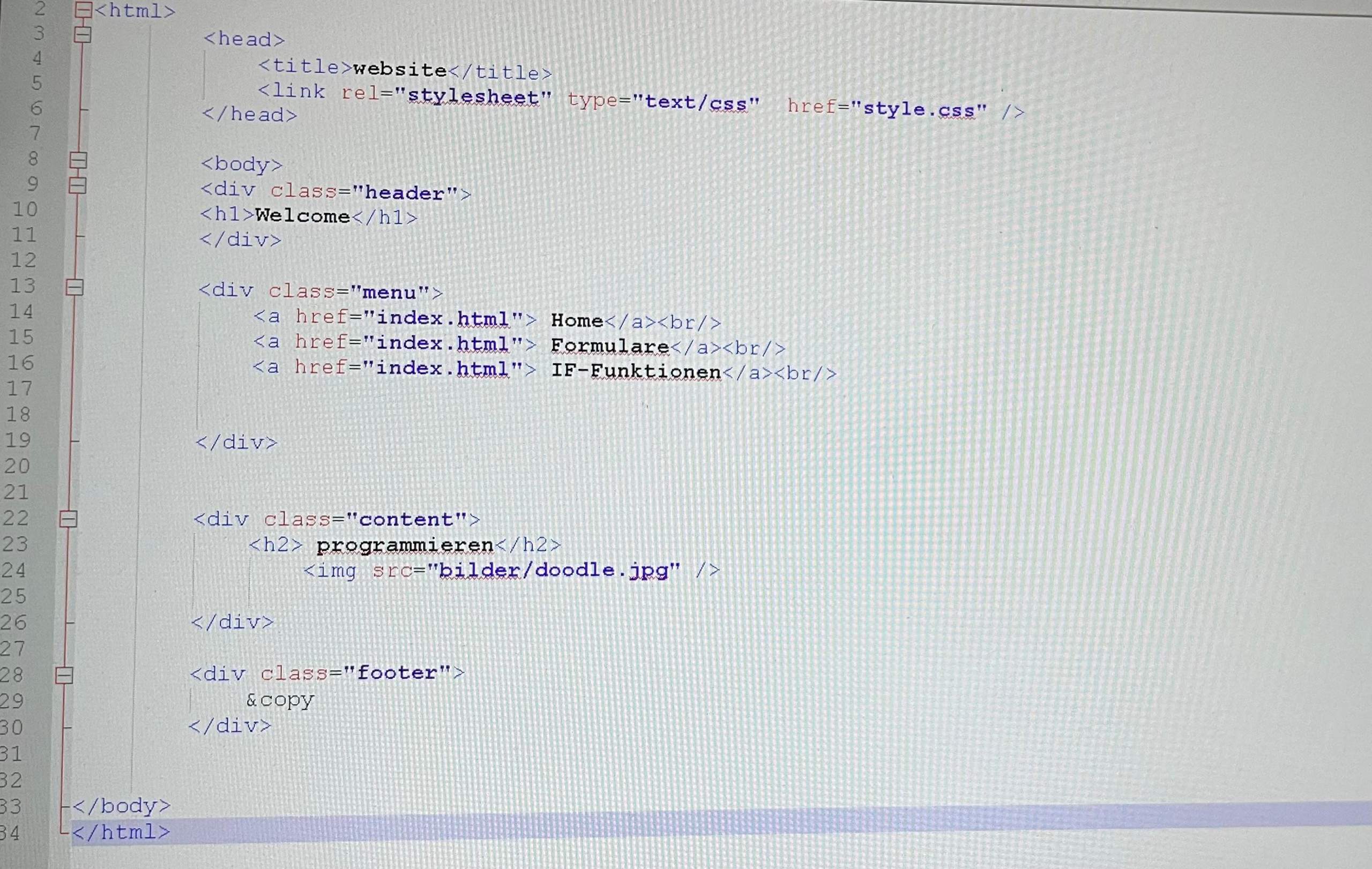 HTML / CSS: div wird nicht erkannt? (Programmiersprache)