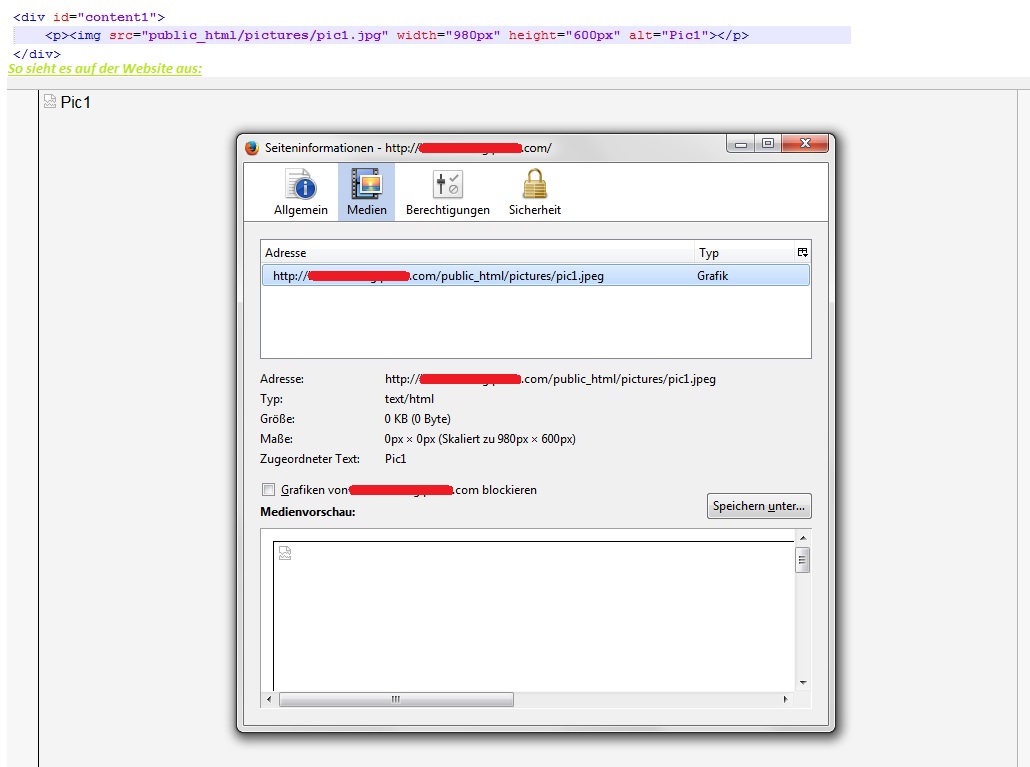 [HTML] Bild wird nicht angezeigt, trotz richtigem Pfad und richtiger ...