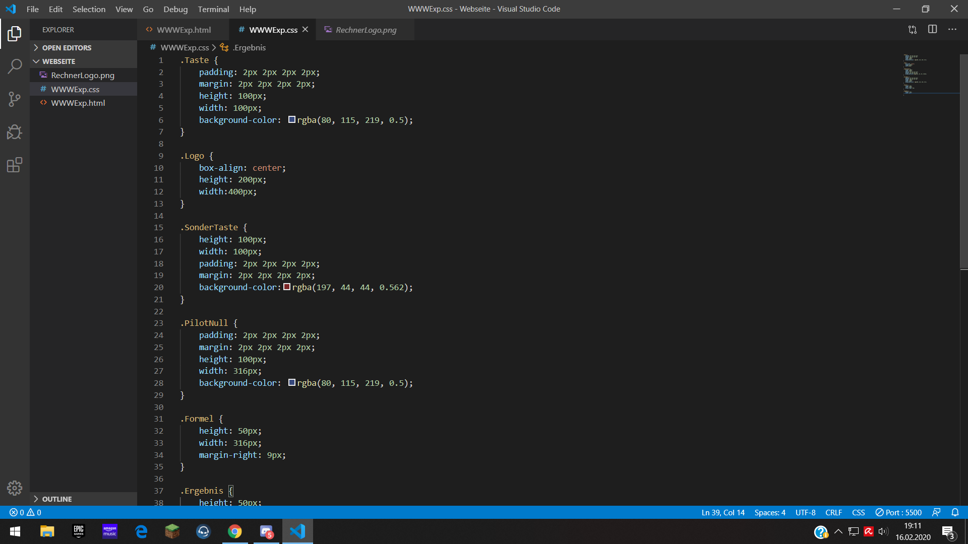 HTML und CSS Rechner - Input? (Computer, Webseite, programmieren)