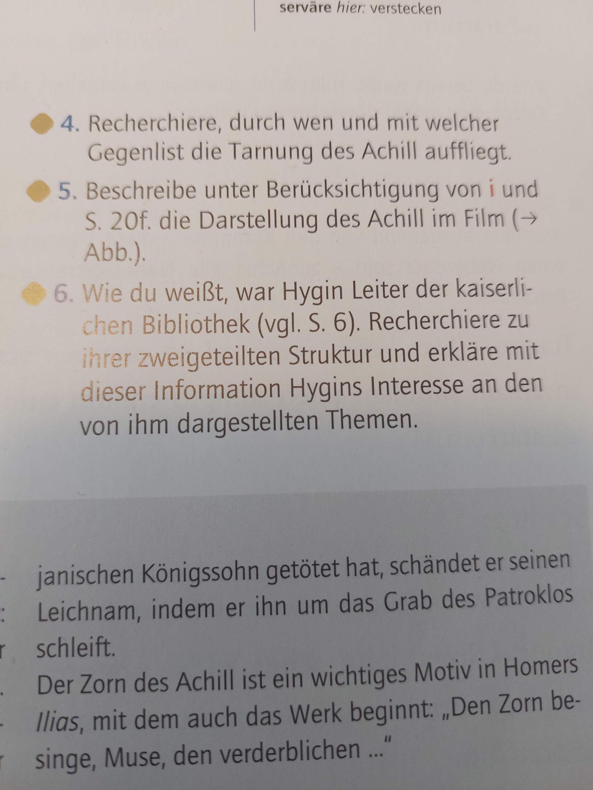 Hygin kaiserliche Bibliothek Latein? (Schule, Sprache, Übersetzung)