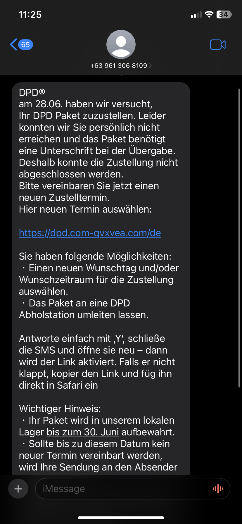 Ich habe bei Dpd ein Paket bestellt. Dieses sollte jetzt auch bald ...