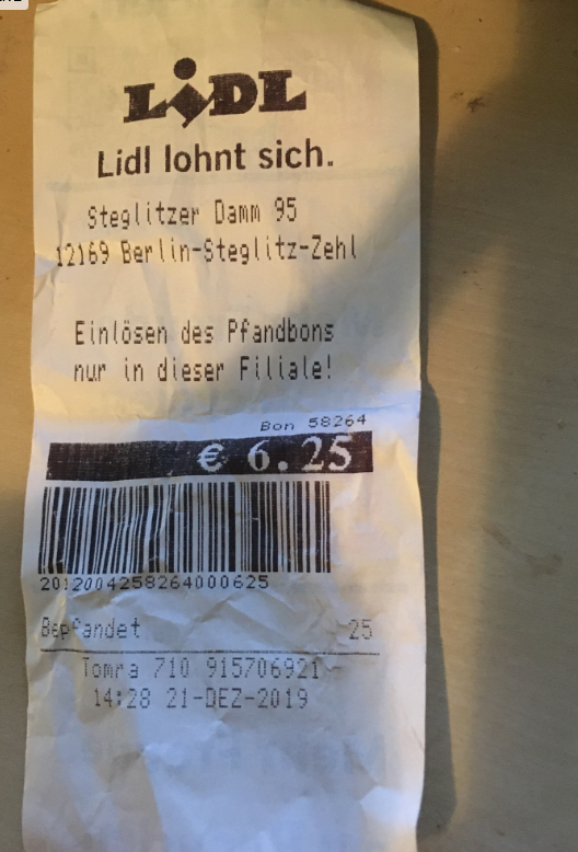 Ich habe bei Lidl diesen Pfandbon gefunden - kann man ihn in jedem Fall noch einlösen? (Pfand)
