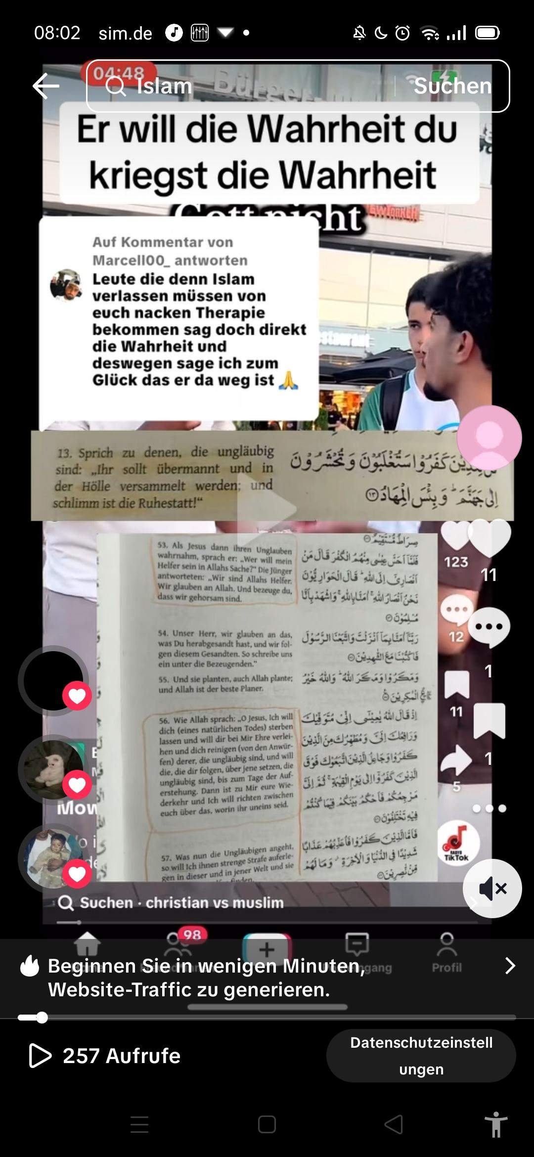 Ich habe eine Frage Ist dawah oder habe ich was falsches gemacht ...