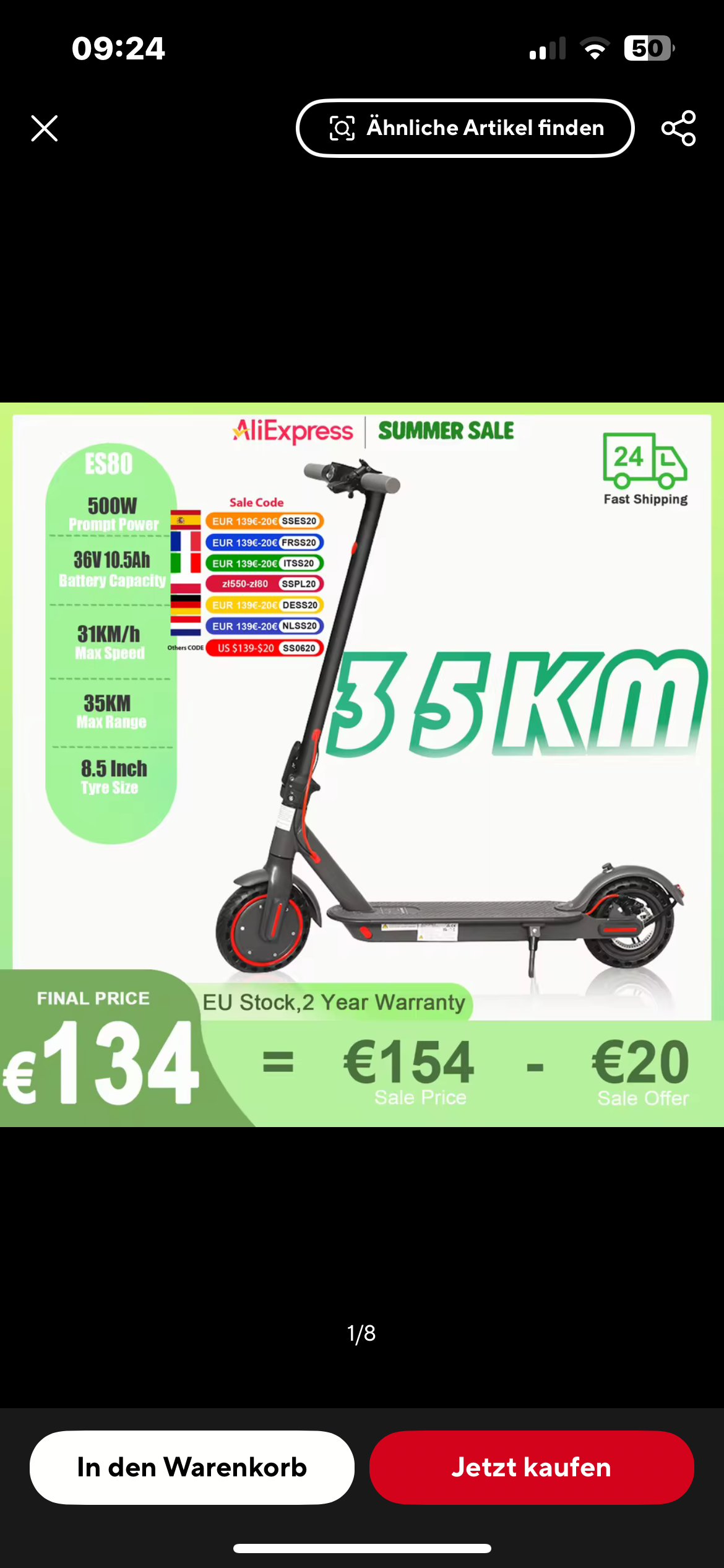 Ich habe einen E-Scooter auf AliExpress gefunden, der keine ...