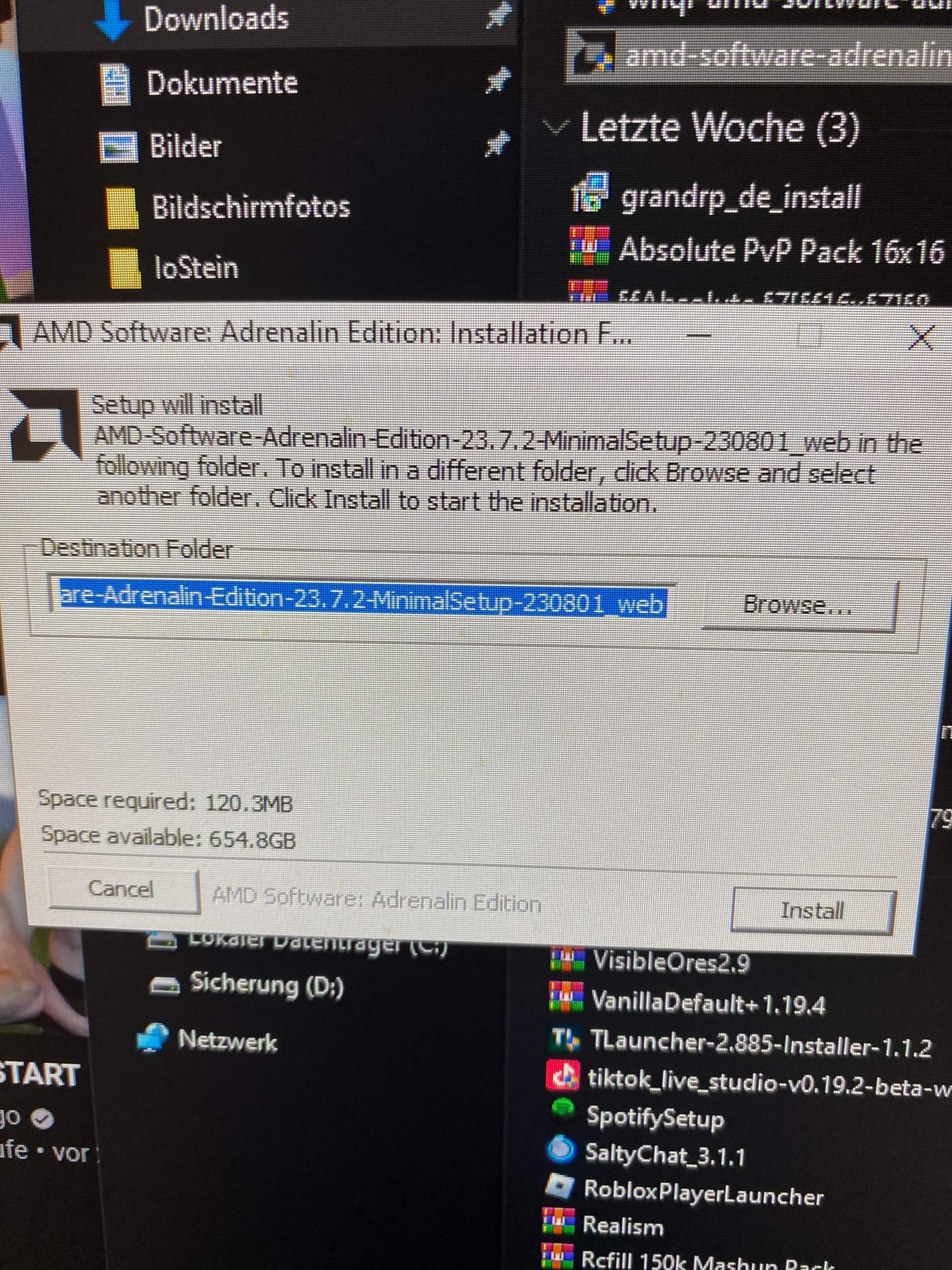 Ich versuche meine neue Grafikkarte zu installieren (Treiber)? (AMD)