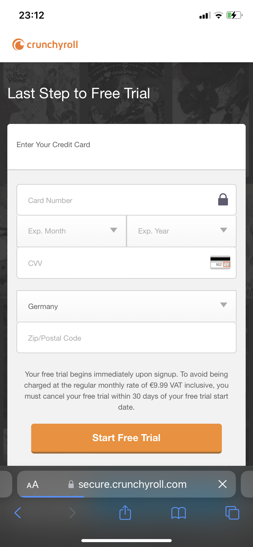Ich will einen crunchroll Code eingeben dennoch muss ich eine ...