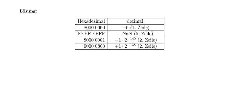 IEEE FLOAT & DOUBLE wie berechnet man das? (Mathematik, Ausbildung ...