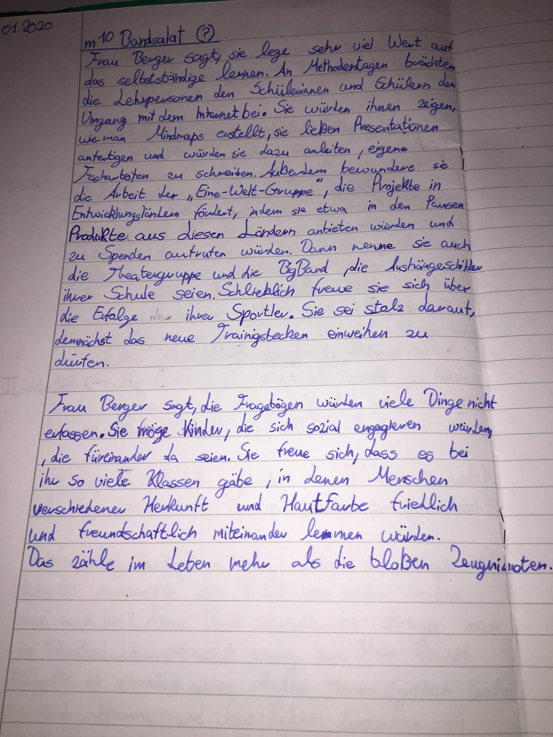 Indirekte Rede - Text? (Schule, Deutsch, Sprache)